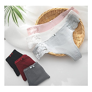 LEVAO 6 Pack G-String Thongs for Women, Cotton Panties Stretch T-back Tangas Low Rise Hipster Underwear,XL