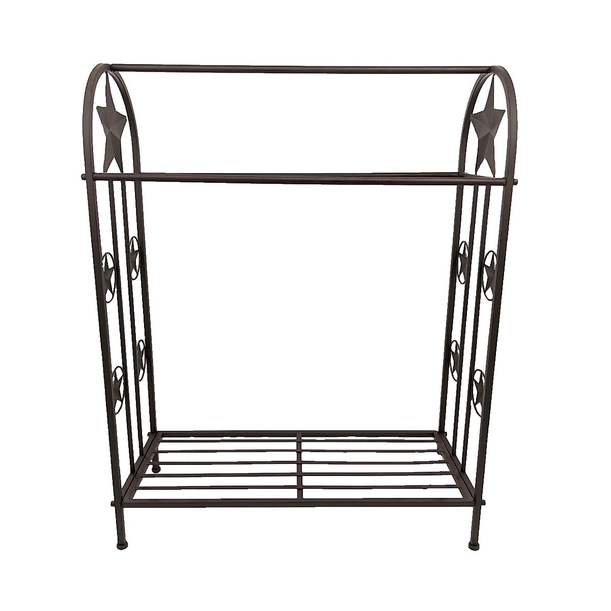 BestGiftEver Metal Free-Standing Quilt Rack in Rustic Western Style with Star