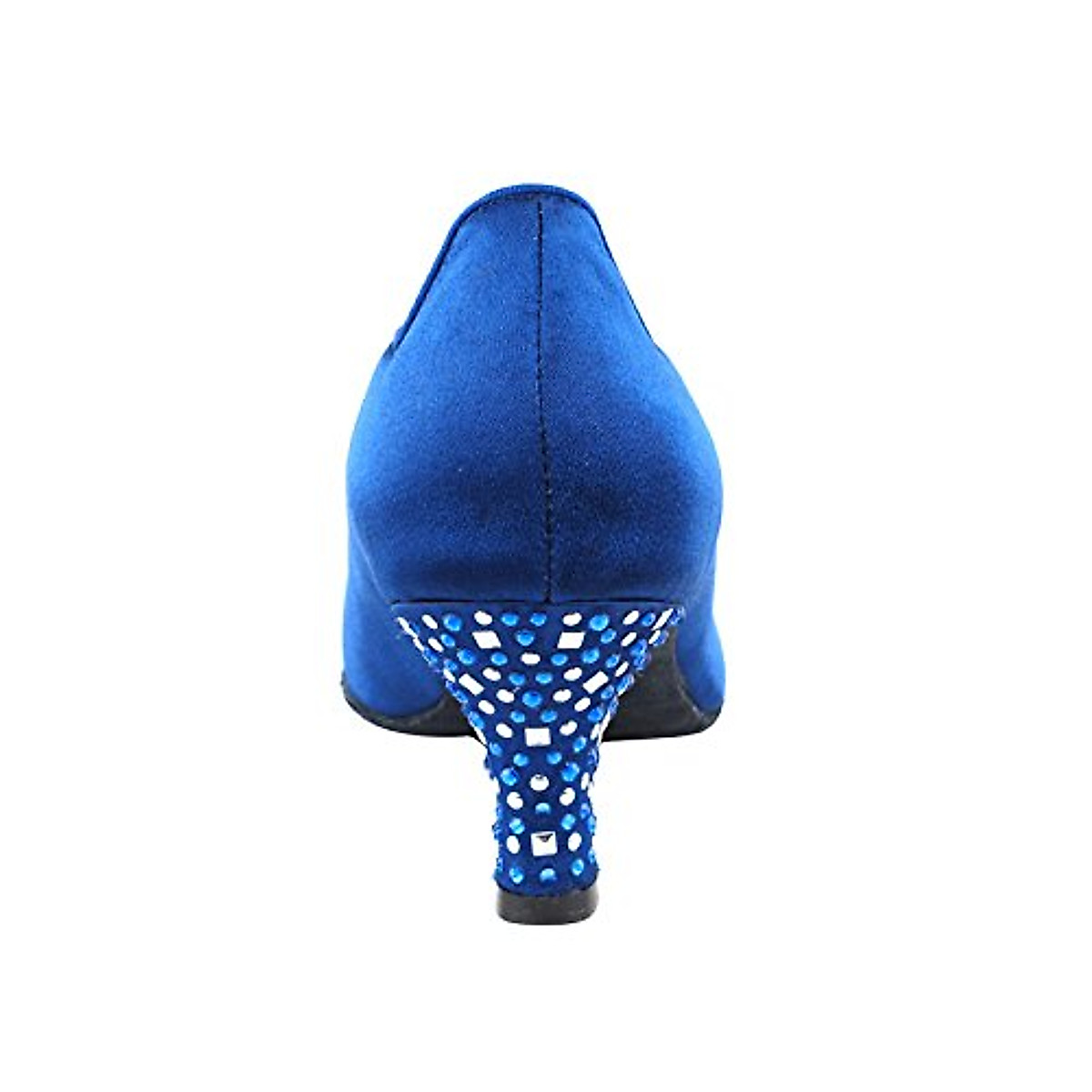 Very Fine Dancesport Shoes - Women Rhinestone Waltz, Tango, Ballroom Dance Shoes - SERA5501-2.5 inch Heel Close Toe (Blue Satin, Size 6)