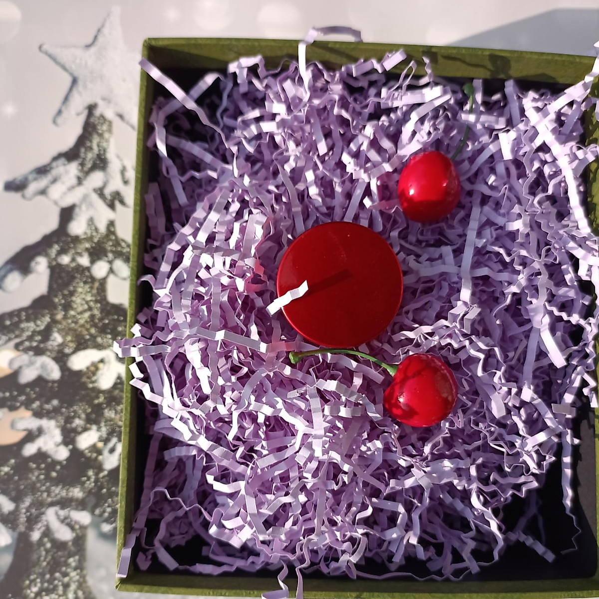 MGOHNACL 1/2 LB Crinkle Cut Paper Shredded Paper for Gift Box Baskets Filler, Purple Crinkle Cut Paper Shred Filler Confetti for Packaging