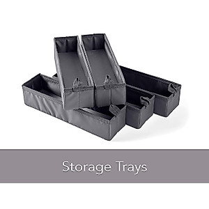 Covermates Keepsakes Flatware Storage Box – Stackable, Reinforced Handles, China Storage, Graphite