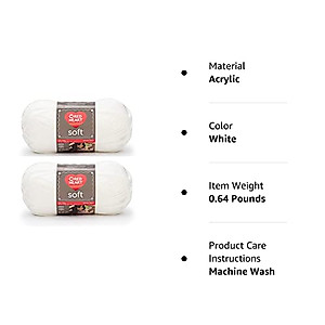 Bulk Buy: Red Heart Soft Yarn E728 (2-Pack) (White)