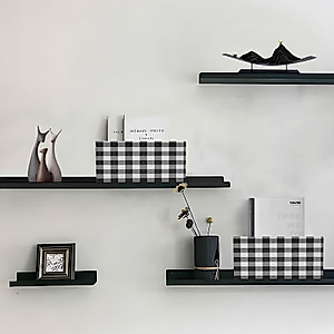 Kcldeci Black and White Plaid Storage Bins Baskets for Organizing, Buffalo Check Plaid Sturdy Storage Basket Foldable Storage Baskets for Shelves Closet Nursery Toy