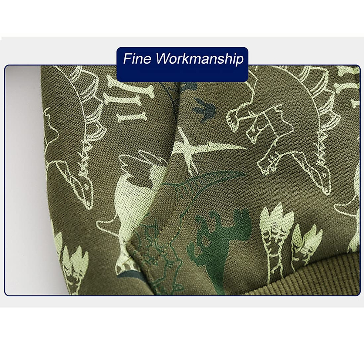 NautySaurs Boys Zip-up Dinosaur Hoodies Toddler Light Jackets Zipper Sweatshirt (C-Green, 5T)