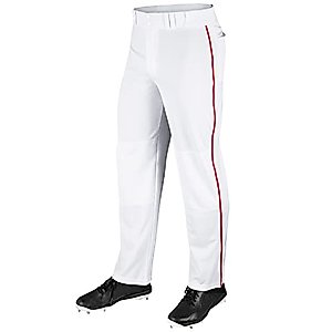CHAMPRO mens Straight Open Bottom Baseball Pants, White, Scarlet, Medium US