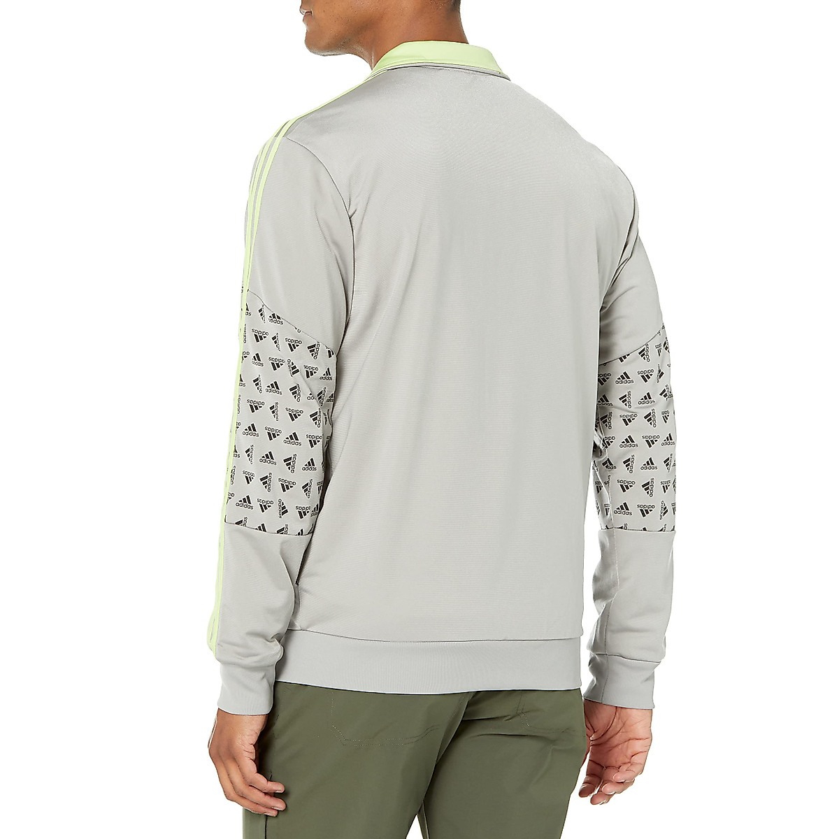 adidas Men's Warm-Up Tricot Regular Badge of Sport Track Jacket, Solid Grey, Large