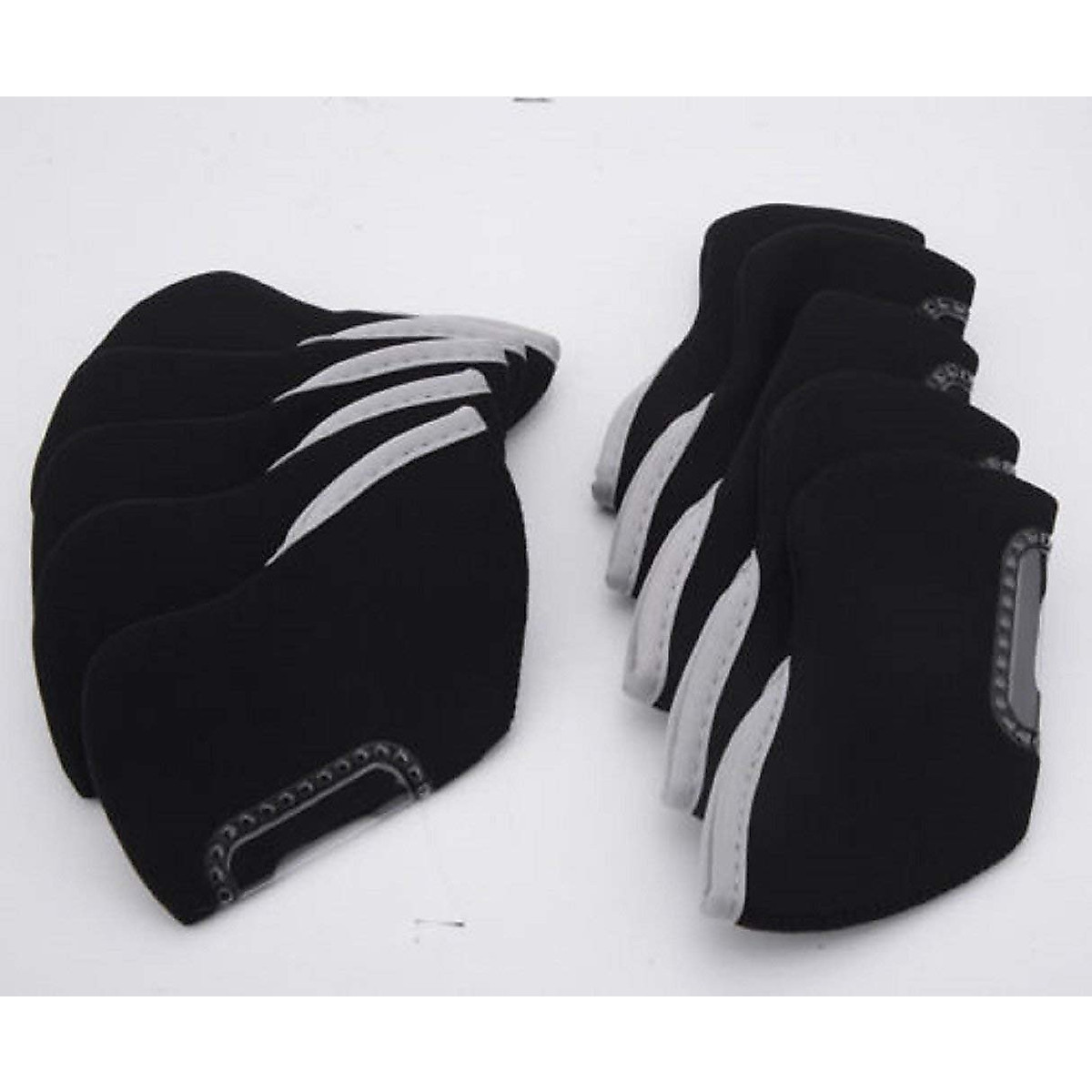 DBYAN Golf Club Iron Head Covers with Plastic Window Display,Neoprene Material Bring for Titleist Taylormade Ping Callaway-Pack of 10,Black