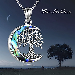 ONEFINITY Tree of Life Urn Necklaces for Ashes Sterling Silver Celtic Knot Moon Tree of Life Cremation Jewelry for Ashes Memory Jewelry for Women Men