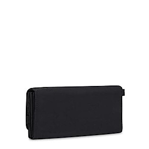 Kipling womens Women's Rubi Wallet, Compact, Snap Closure, Removable Strap, Nylon Wallet, Black Tonal, 7.5 L x 3.75 H 1.5 D US