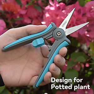 6” Gardening Scissors Hand Pruner Pruning Shear with Straight Stainless Steel Blades Trimming Hand Pruner