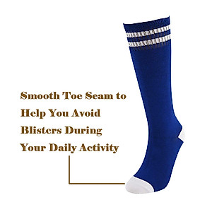 4 Pairs SocksDiary Knee High Socks for Kids, Cotton Soccer Socks for Boys, Girls, Toddlers