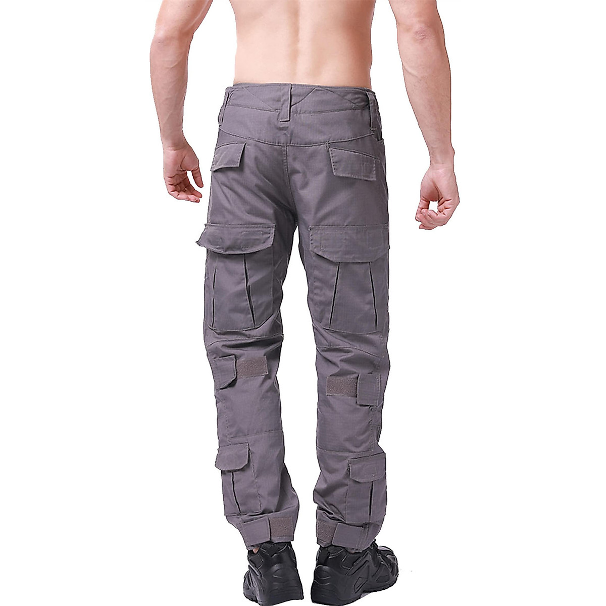 Uugood Men’s Military Trousers Tactical Camouflage Pants Breathable Multi-Pocket Combat Pant Ripstop Cargo Pants for Airsoft Hunting Hiking Paintball (Gray, XL)