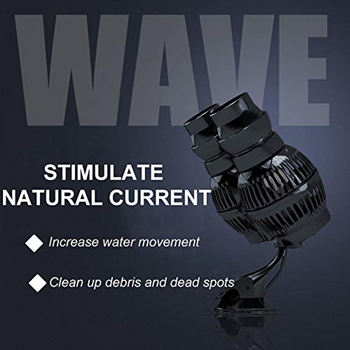 hygger Submersible Aquarium Powerhead 2000GPH Fish Tank Wavemaker Circulation Pump for Freshwater Saltwater, 360 Degree Rotatable Head Pump 16W
