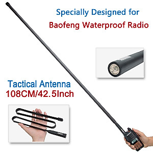 2 Pack 42.5-Inch Length ABBREE SMA-Female Dual Band 144/430Mhz Waterproof Foldable CS Tactical Antenna for Baofeng Walkie Talkie UV-9R UV-XR UV-5R BF-F8HP UV-5S GT-3WP Waterproof Two Way Radio