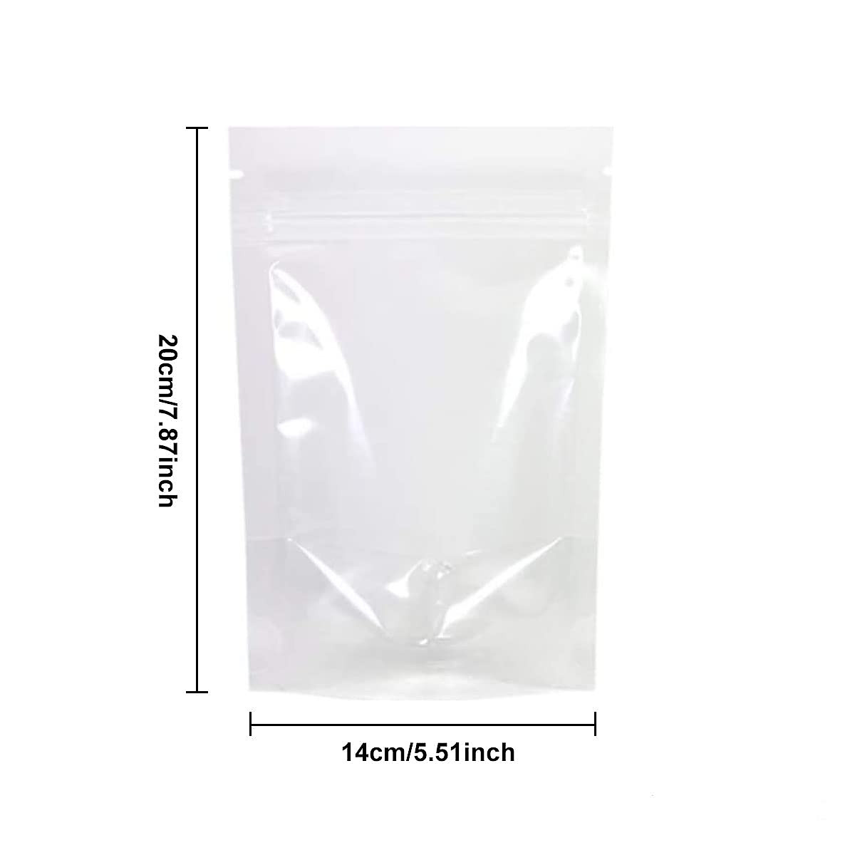 100 Pack Clear Zipper Stand Up Pouch Bag, MYANGHAOT Dry Fruit Food Packaging Bag, Moisture-Proof Transparent Sealing Bag Resealable Ziplock Snack Food Tea Pouches (5.51" x 7.87")