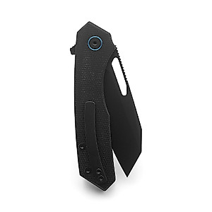 Miguron Knives M Keryx Flipper Folding Knife 3.17" Black PVD 14C28N Blade Black Micarta Handle With Titanium Pocket Clip Camping Hiking Pocket Knife MGR-813MBK