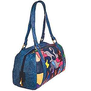 Women's Hand Painted Genuine Leather Handbag - Shoulder Bag - Hobo, by Evi's Bags. Unique, Large, Handmade Purse - Satchel - Tote. Wearable Art - Puzzle Piece Bag, Multicolor