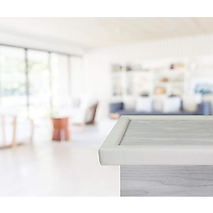 KidKusion Table Cushion | Made in USA | 12 Feet + 4 Corners | Off White | Baby Proof Furniture Edge and Corner Guards