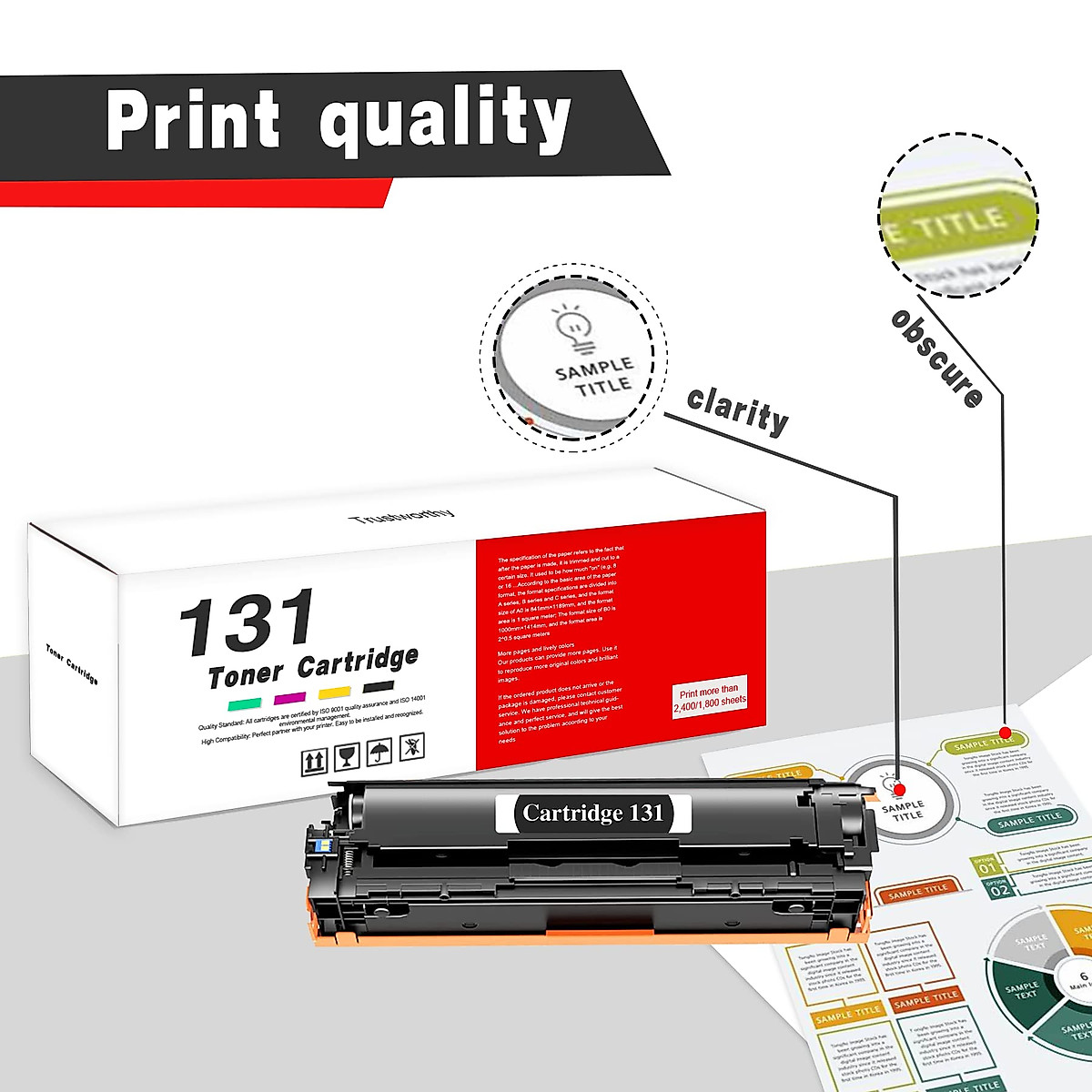 (2 Black) Cartridge 131 Toner Cartridge Replacement for Canon 131 MF8280Cw MF8230Cn MF620C MF621Cn MF624Cw MF628Cw MF623Cn MF626Cn Printer Toner.