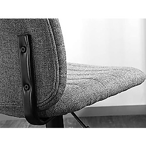 Urban Shop Padded Fabric High Back Rolling Home Office Chair, Grey