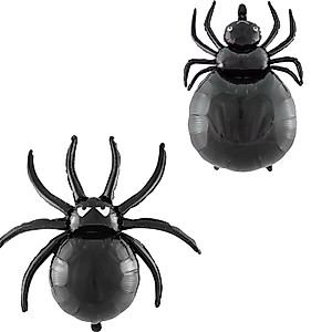 4 Pack Spider Balloons Halloween Spider Foil Balloon for Halloween Party Birthday Haunted House Spooky Decoration Supplies