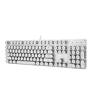 Byged Gaming Keyboard, Bluetooth Wired RGB Backlit Computer Mechanical Keyboard with Retro Keycap, USB Plug-and-Play, for Pc, Laptop and Computer for Gamer Typewriter