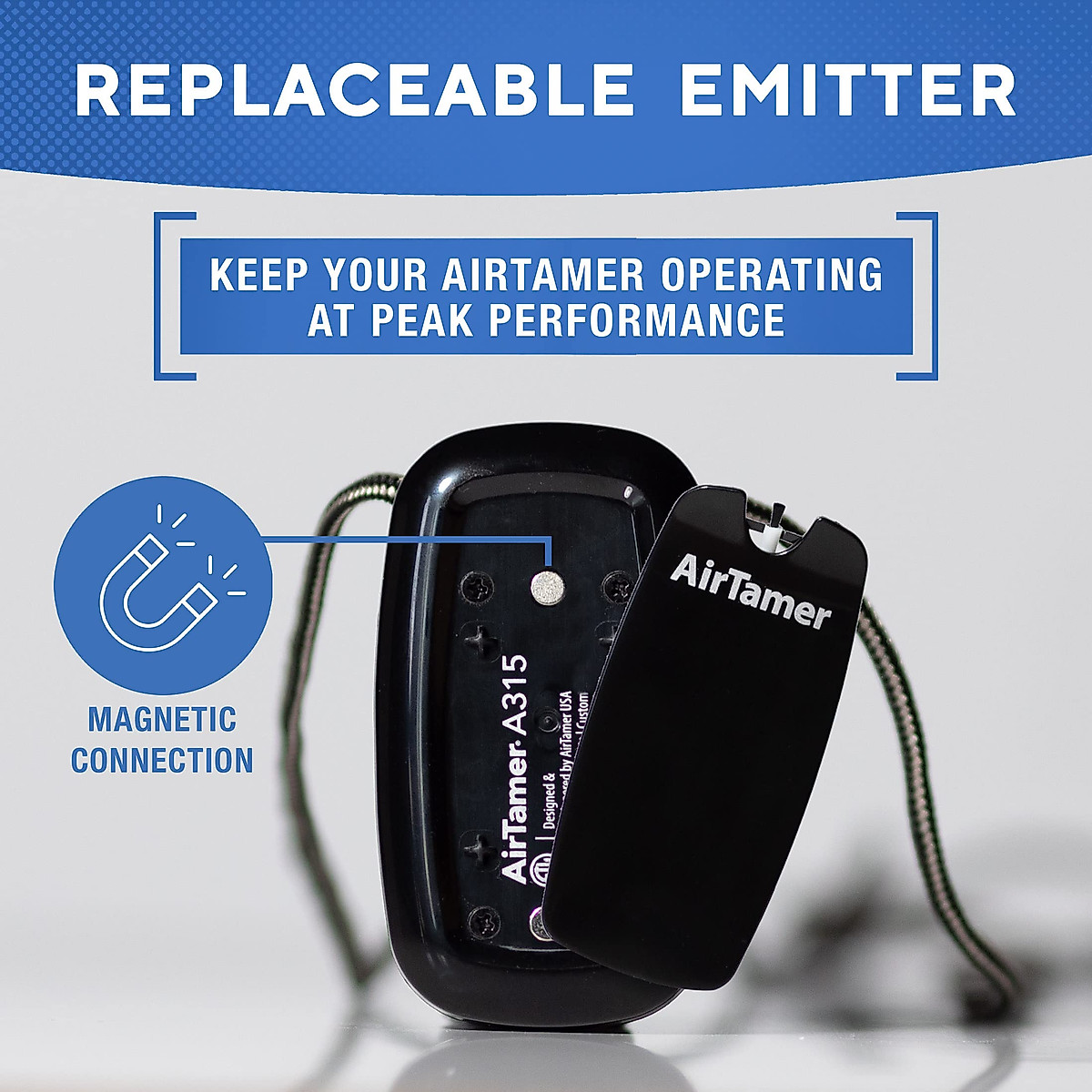 AirTamer Advanced Personal Air Purifier Replacement Negative Ion Emitter Covers - Made for AirTamer Model A315 (Black, 2-pack)