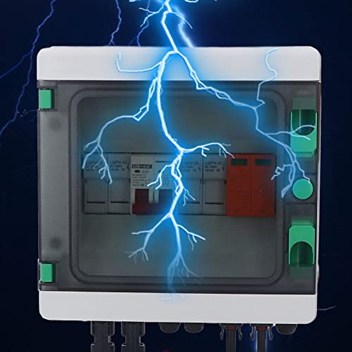 EBTOOLS PV Combiner Box 2 String Waterproof Solar Combiner Box with 15A to Protect PV Solar Panels and Inverters