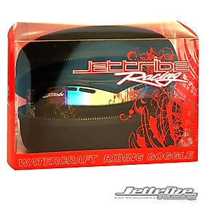 Jettribe Water Sport Helmet Goggles - Deep Set With Narrow Floating Frame - Ultimate Eyewear for Kite Boarding, Surfing, Kayaking, & PWC Racing Adventures - Including Revo Lens & Case - Matte Black