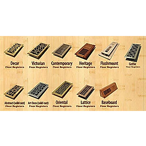 Decor Grates AJH410-NKL Floor Register, 4" x 10", Nickel