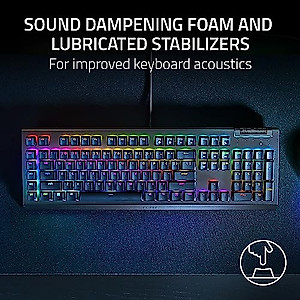 Razer BlackWidow V4 X - Mechanical Gaming Keyboard: Yellow Switches Linear & Silent - 6 Dedicated Macro Keys - Chroma RGB - Doubleshot ABS Keycaps - Media Controls - Sound Dampening & Stabilizers