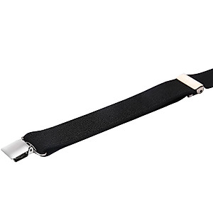 DEOBOX Suspenders and Bow Tie for Men Y Back with Strong Clips Elastic Adjustable for Formal Events Black 43 IN