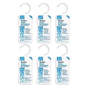airBOSS Closet Air Freshener, Continuously Releases Fragrance, Fresh Linen, 4 Oz Hanger (Pack of 6)
