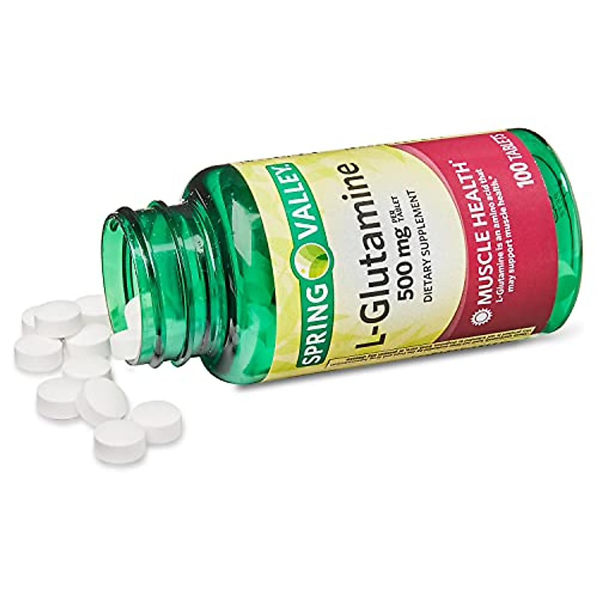 Spring Valley - L-Glutamine 500mg, 100 Tablets (2 Pack)