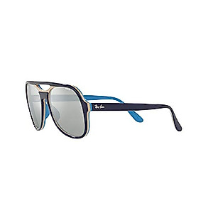 Ray-Ban Rb4357 Powderhorn Evolve Polarized Aviator Sunglasses, Blue Creamy Light Blue/Photochromic Grey Mirrored Grey, 58 mm
