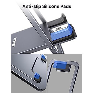 JSAUX Universal Tablet Stand, Portable Foldable Tablet Holder for Desk Compatible with iPad Mini/Air, Samsung Galaxy Tab, Kindle Fire, Steam Deck, Switch, ROG Ally, iPhone and Other Tablets-Gray