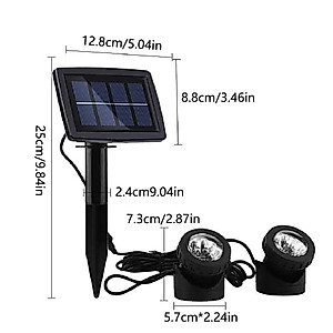 Solar Pond Spotlights, 1-Spotlight Underwater Lights Pond Lights IP68 Waterproof Submarine Projector Light Pond Garden Lawn Spotlight COB Style Amphibious for Outdoor Garden Courtyard Lawn Fish