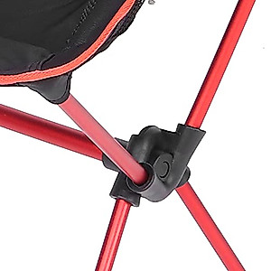 DAUERHAFT Outdoor Camping Chair, Wide Uses Aluminum Alloy Portable Chair Simple Operation Nylon Mesh with A Stable Four Arm Design for Barbecue(Bright Red)