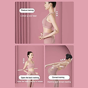 Yinhing Wooden Yoga Stick,50cm Multipurpose Hunchback Correction,Yoga Training Stick for Opening Shoulder Stretching Body,Lightweight Exercise Stick for Posture