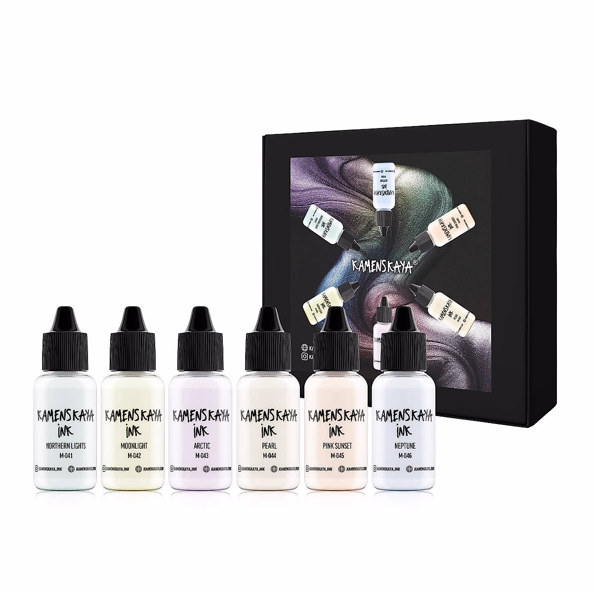 KAMENSKAYA Pearl Alcohol Ink Set - 6 Alcohol Inks, 0.51 fl oz (15 ml) Each