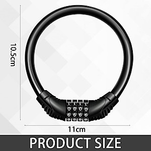 Bike Lock Portable Bike Locks Cable High Security Bicycle Lock Cycling Lock with 4-Digits Codes Ideal to Secure Bike, Motorbike, Cycles