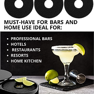 10PCS Replacement Sponge Bar Rimmer Sponges Cocktail Glass Rimmer Sponges for Glass Rimmer Margarita Salter Black