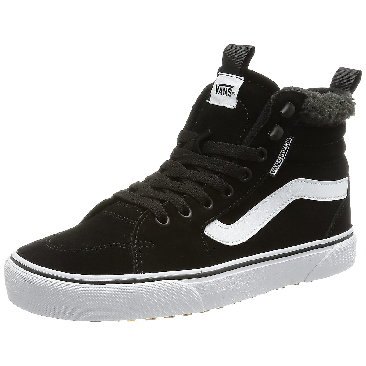 Vans Women's High-Top Sneaker, Suede Black White, 9