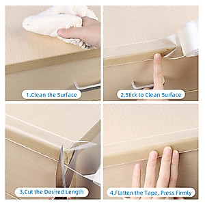 COUMENO Baby Clear Edge Protector, 1.2" X 9.84FT, Child Protection Desk Corner Corner Anti-Bump Anti-Bump Home Wrap Invisible, Anti-Sharp Edge Protect