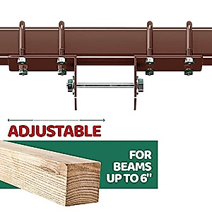 Swurfer Swingset Conversion Bracket - No Tree, No Problem, Convert Your Swingset to a Swurfset, Heavy Duty Horse Glider Bracket for Swing Set Attachment (Brown (2 Pack))