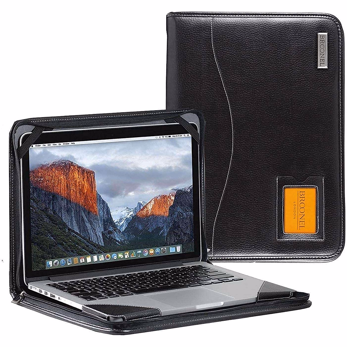 Broonel - Contour Series - Black Heavy Duty Leather Protective Case - Compatible with Dell Latitude 7320 13" Detachable Laptop