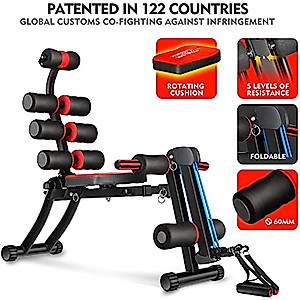 BODY RHYTHM 22 in 1 Wonder Master Core & Abdominal Workout Equipment, Foldable & Adjustable Rowing Machine, Core Strength Training& Abdominal Exercise Trainers with 22 Ways to Exercise for Home Gym.