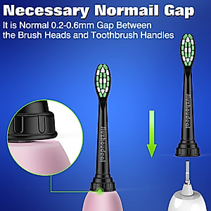 Jiuzhoudeal Toothbrush Replacement Heads for Philips Sonicare DiamondClean ProtectiveClean 4100 5100 6100 C2 G2 Electric Toothbrush Brush Heads Black, 10 Pack