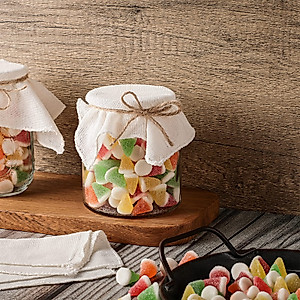 20 Pieces Unbleached Muslin Jar Cloth Covers Kombucha Covers Fermentation Breathe Muslin Covers 8 Inch Square Covers with 20 Rubber Bands and 5 Meters Jute Rope for Bottle Jar