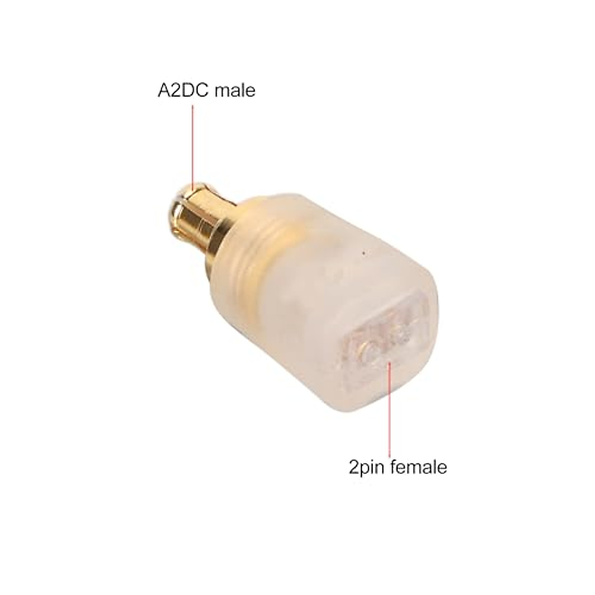 A2DC to 0.78mm Adapter, Small Lightweight Headphone Cable Connector Male to Female for LS400 for E70 for CKS1100 for CKR100 (Transparent)